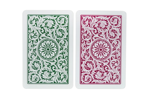 Copag Plastic Cards - Bridge Size Jumbo Burgundy/Green Double Deck Set ...